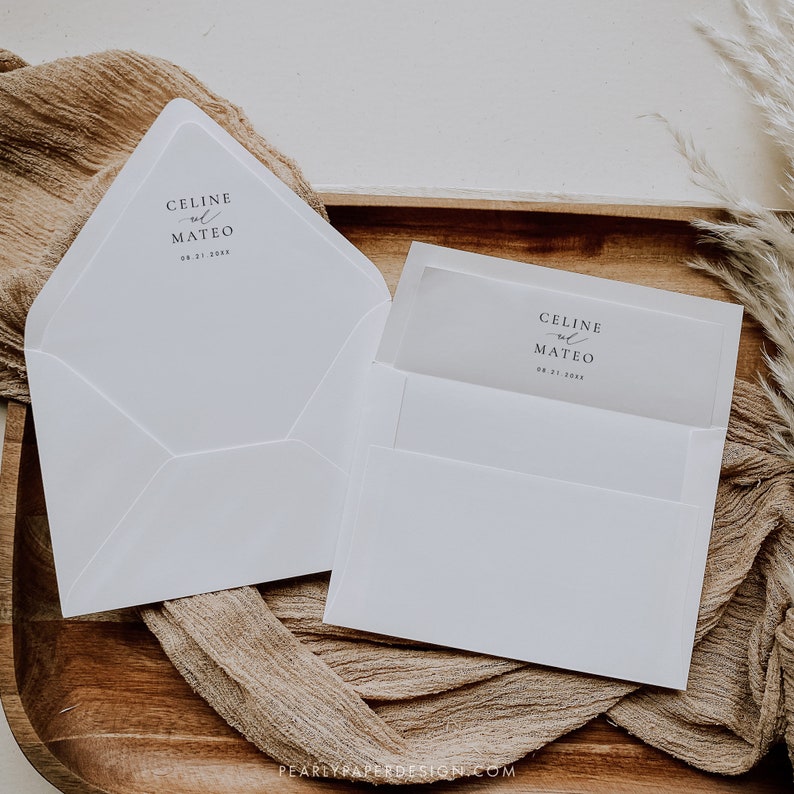 Envelope Liner Template, Elegant Envelope Liner, Monogram Envelope ...