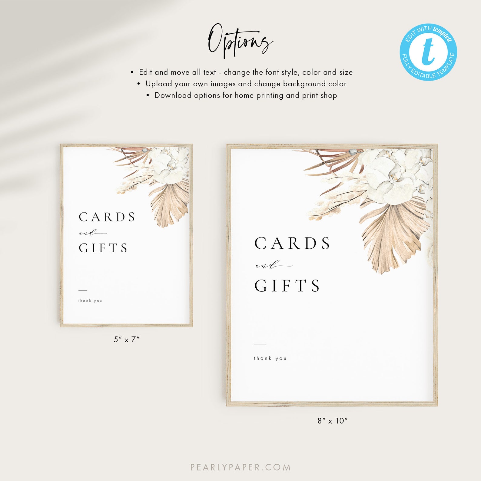Boho Cards and Gifts Sign Template Download Printable Wedding - Etsy