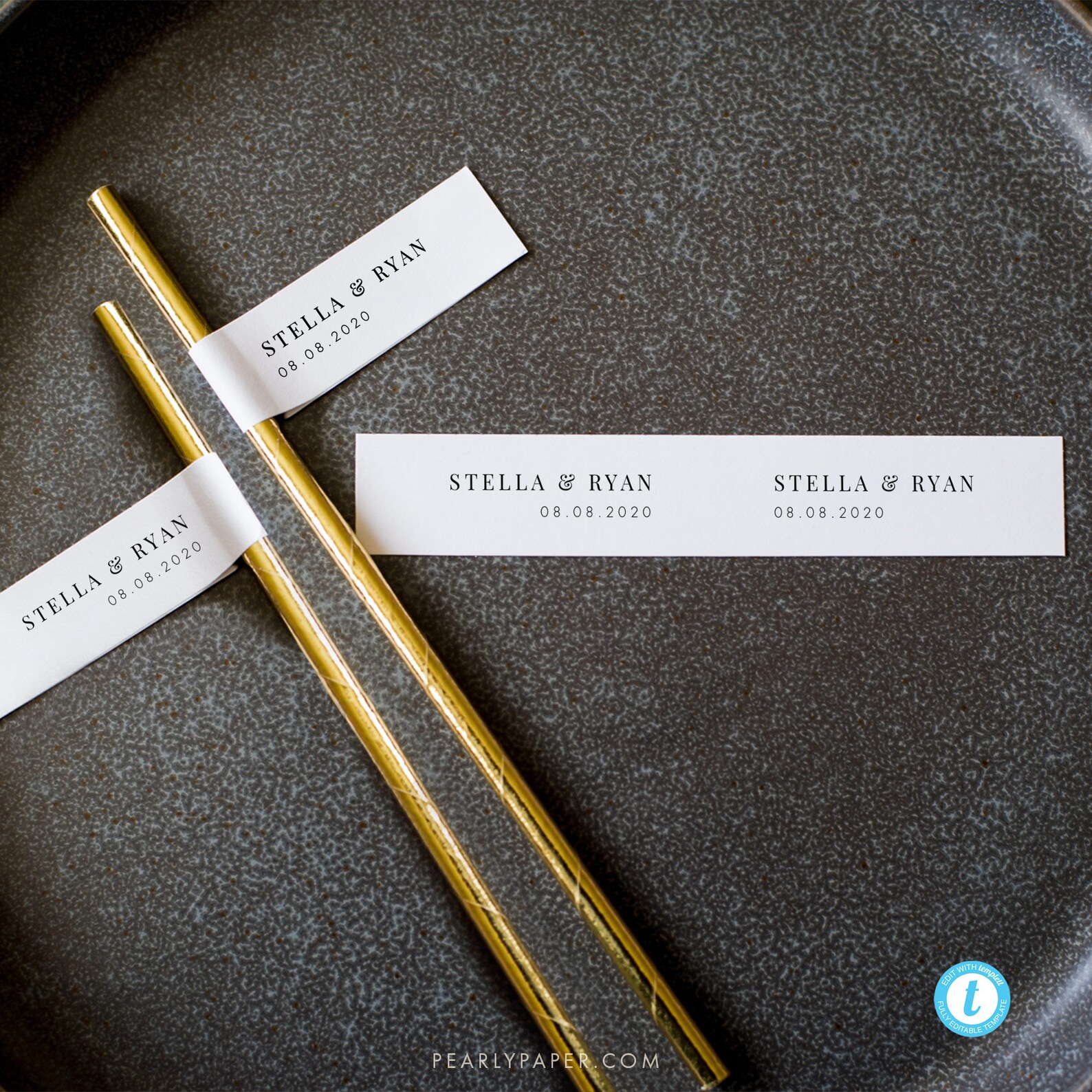 Printable Straw Tag Template Download Minimalist Straw Tag | Etsy