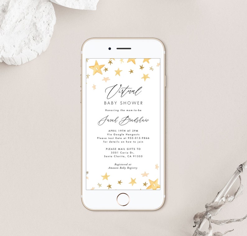 Virtual Baby Shower Invitation Template Download Digital Baby Shower ...