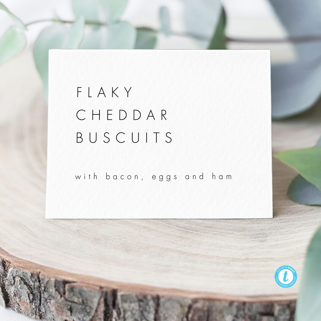 Minimalist Buffet Card Template Wedding Buffet Label Modern Calligraphy ...