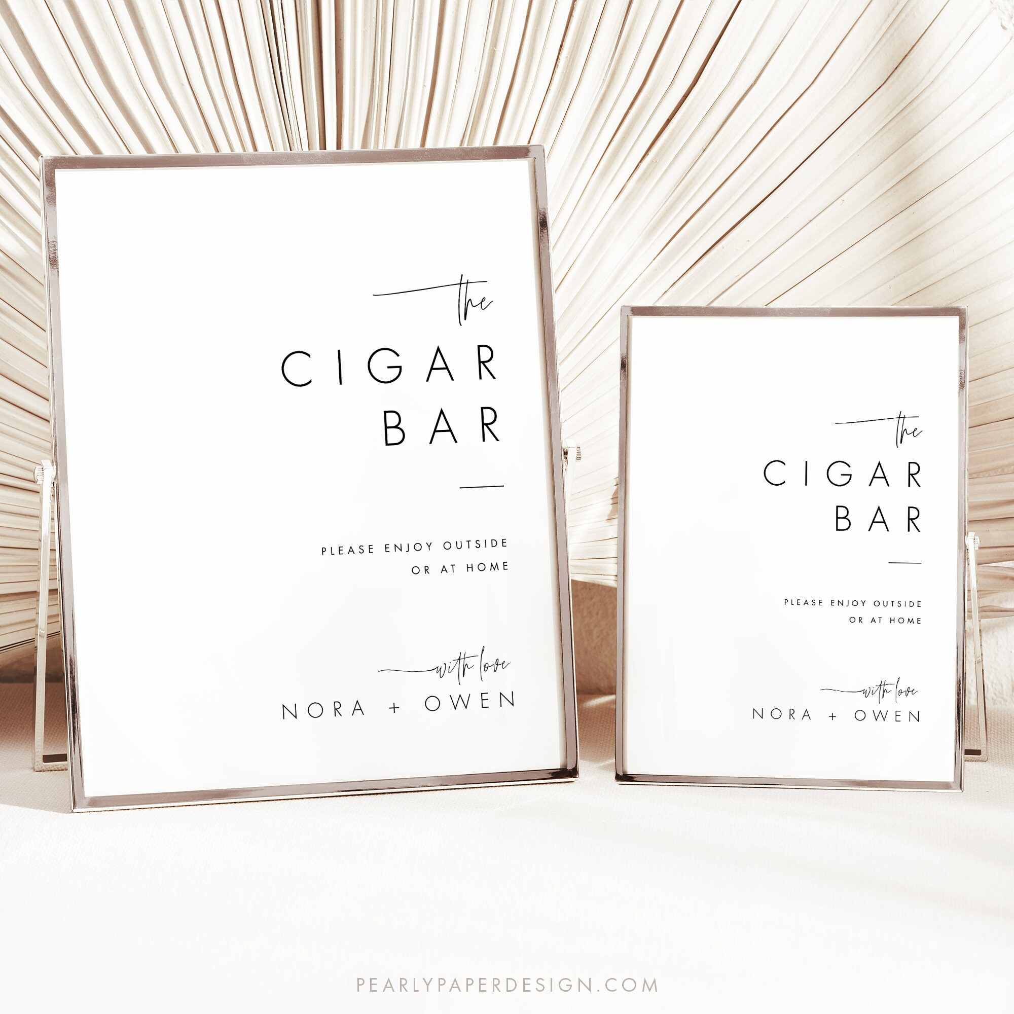 Cigar Bar Sign Template, Wedding Cigar Sign, Modern Minimalist Cigar ...