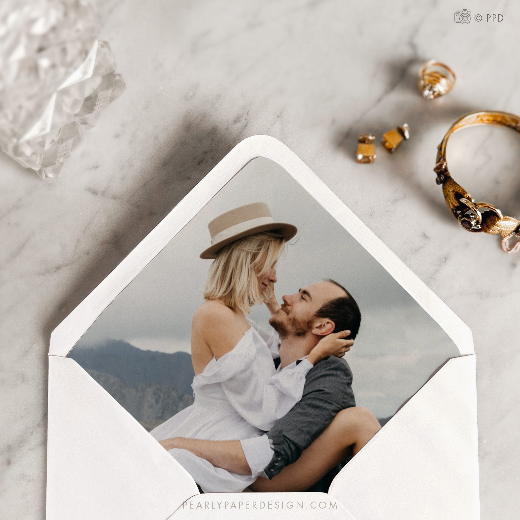 Envelope Liner With Photo Template, Photo Envelope Liner, Printable ...