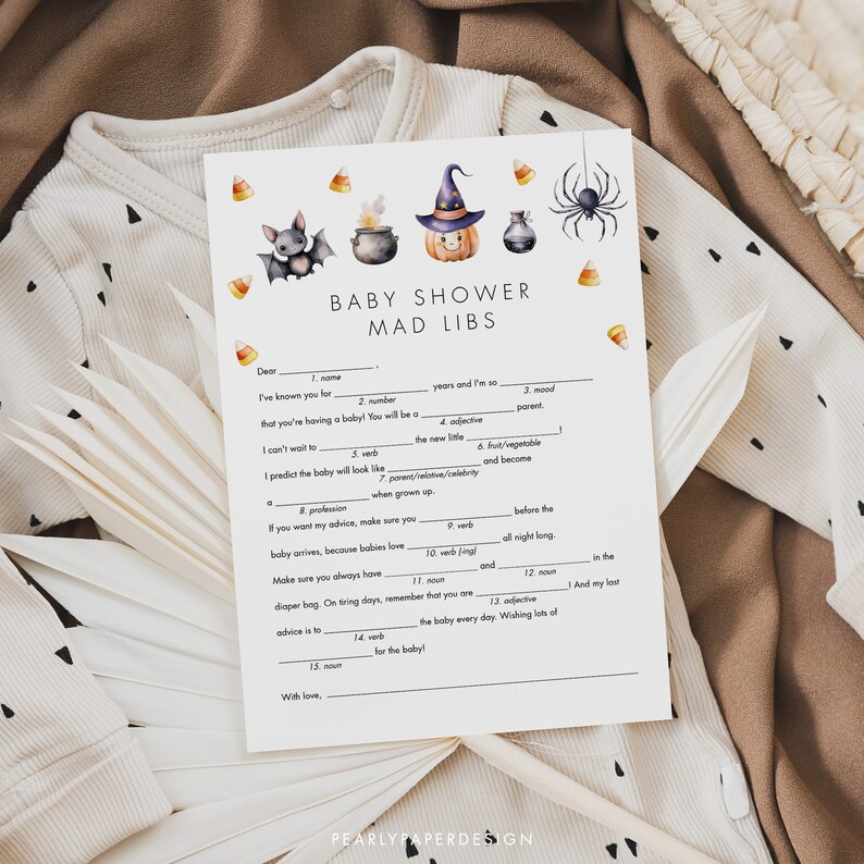 Baby Mad Libs Game Template, Halloween Baby Shower Game Mad Libs ...