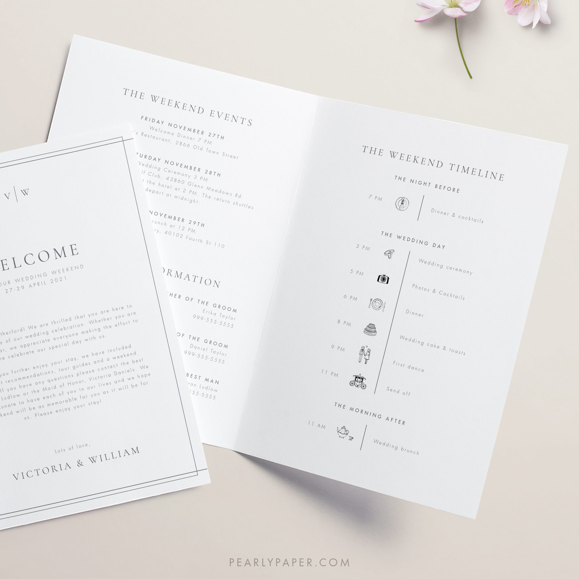 Printable Wedding Weekend Itinerary Template Weekend Timeline - Etsy