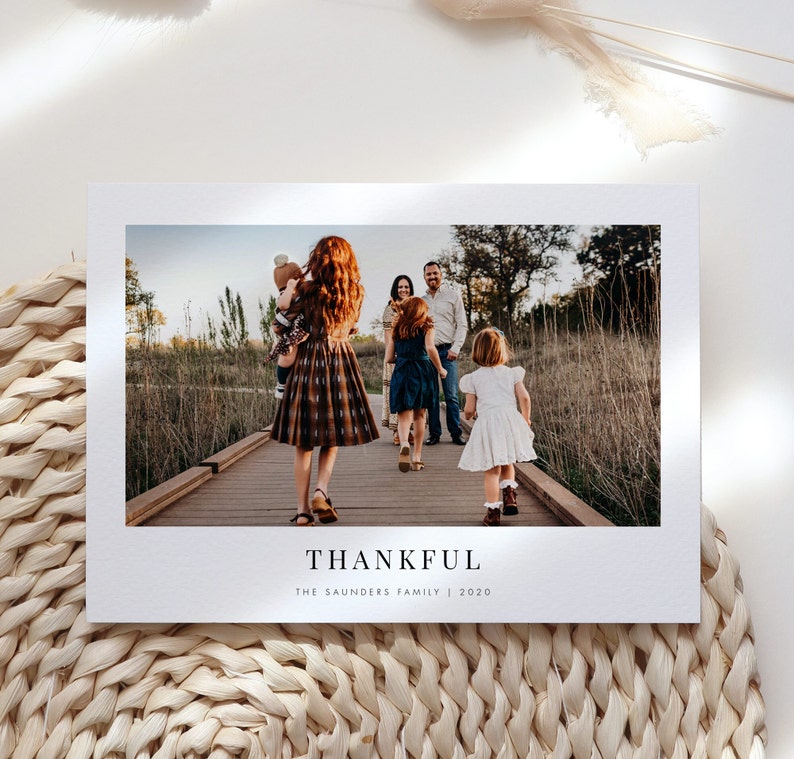 Printable Thanksgiving Postcard Template, Editable Thanksgiving Photo ...