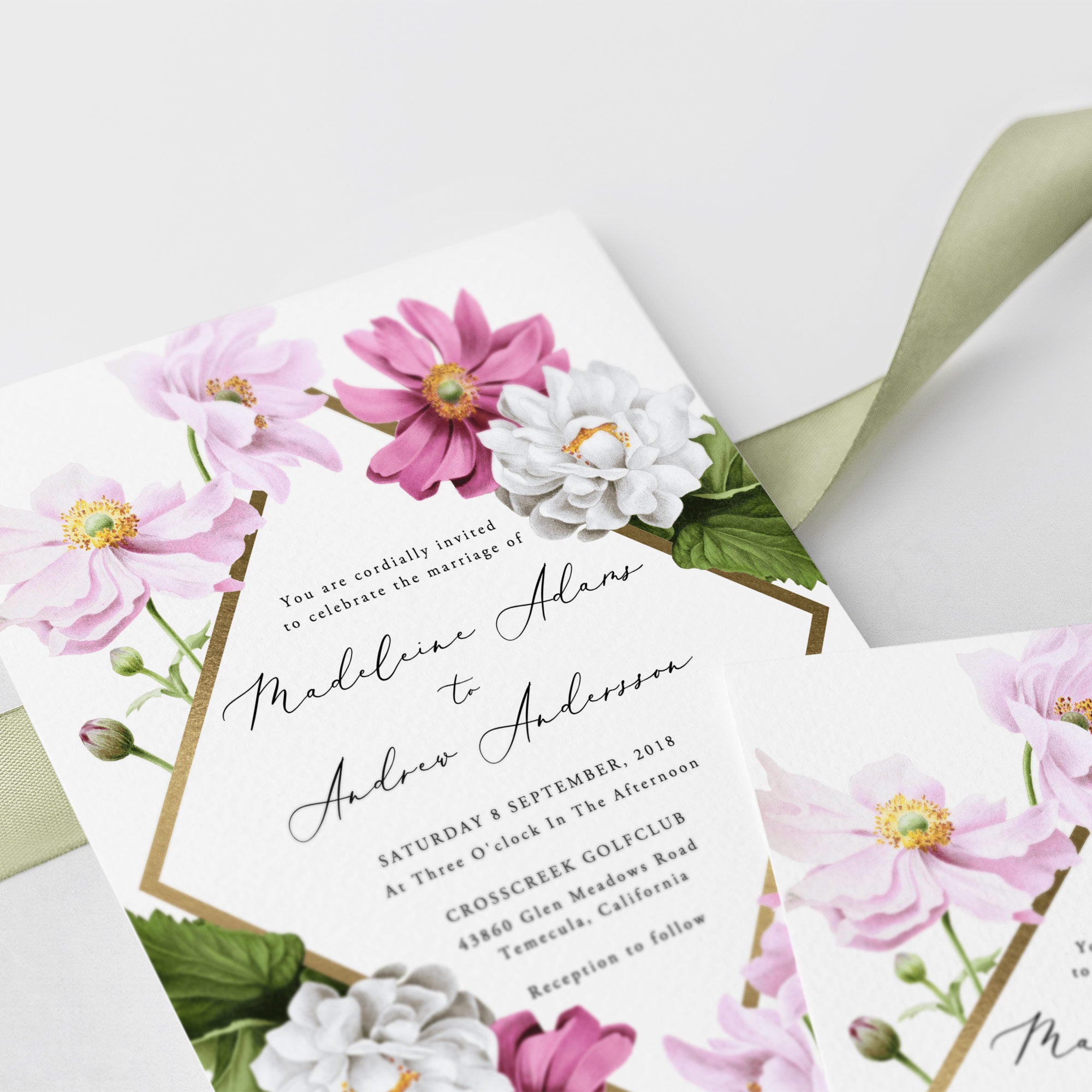 Floral Wedding Invitation Printable Invitation Template Templett ...