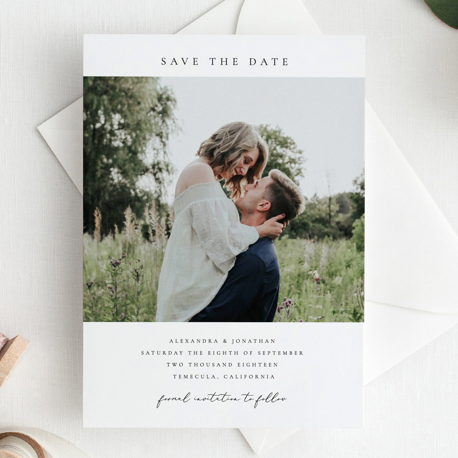 Simple Photo Save the Date Printable Invitation Template Templett ...
