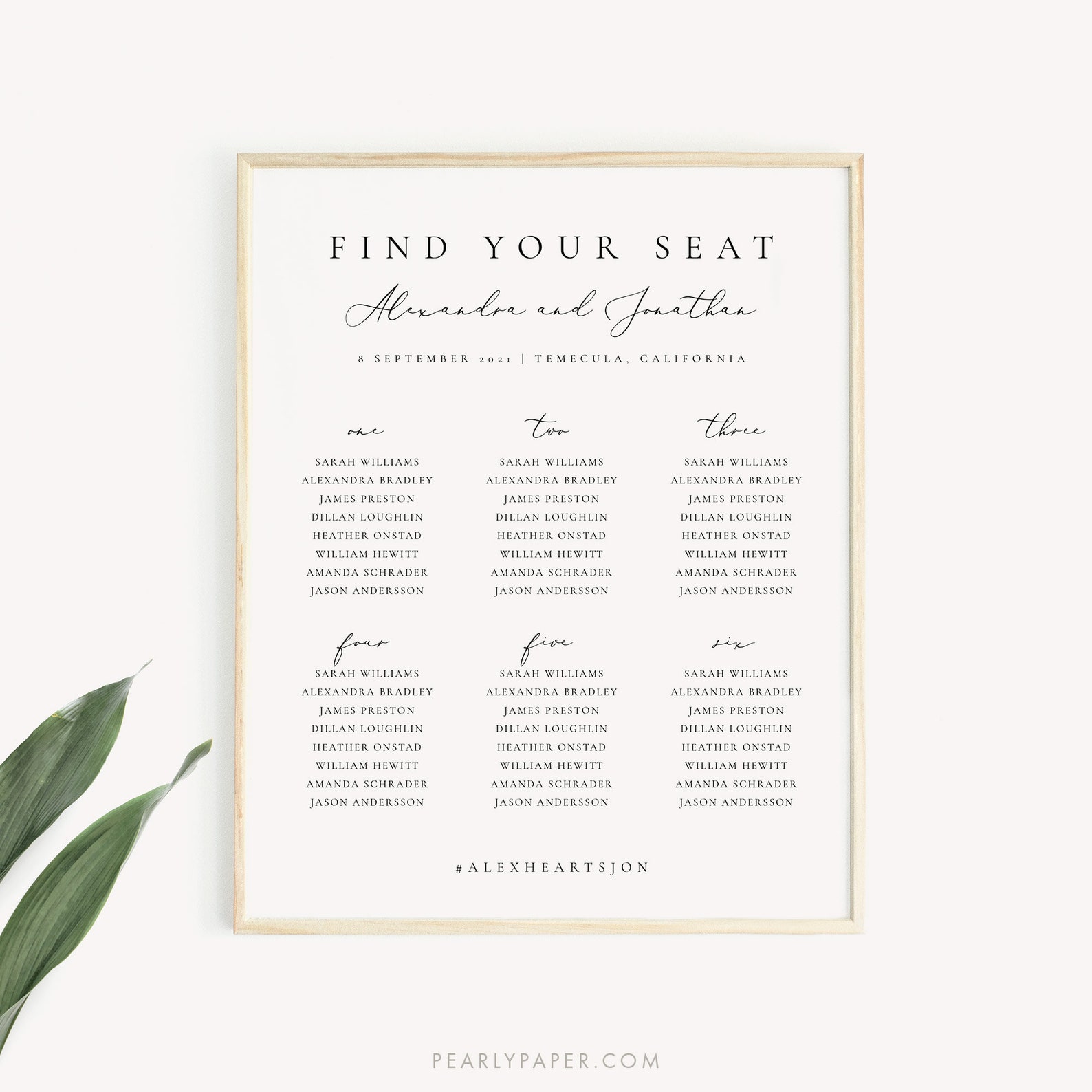 Small Wedding Seating Chart Template Minimalist Seating Plan - Etsy