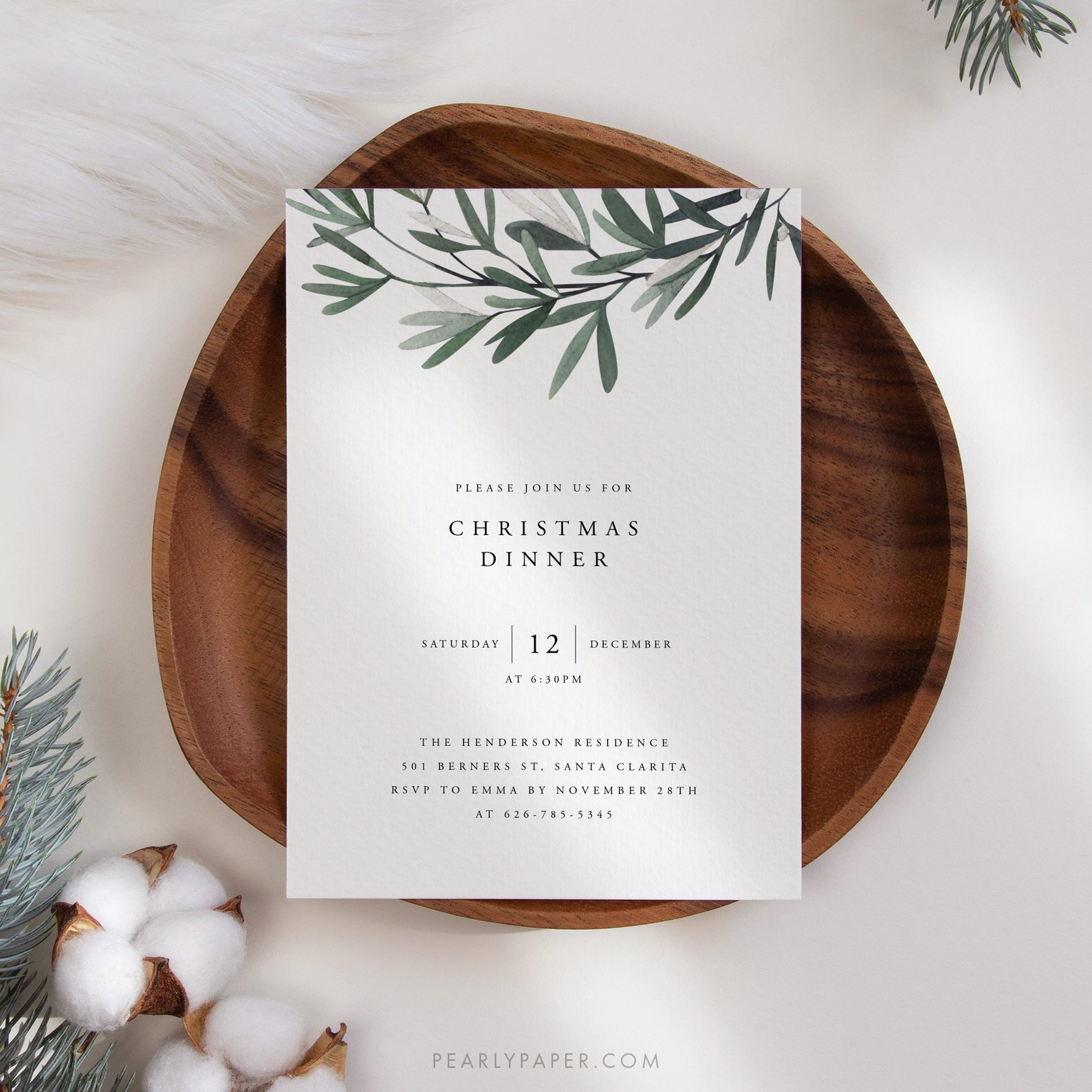 Printable Christmas Dinner Invitation Template Christmas Party | Etsy