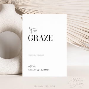 Grazing Table Sign Template, Minimalist Grazing Table Sign Download ...