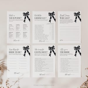 Coquette Bridal Shower Games Bundle, Printable Shower Game Bundle With ...