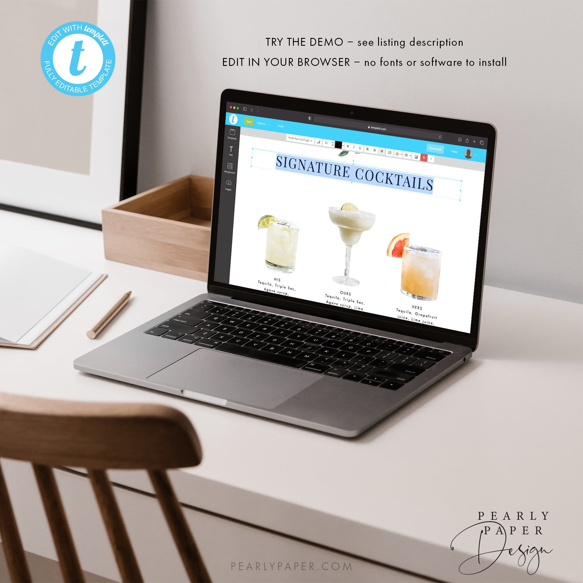 Printable Signature Cocktails Sign Template Download Christmas - Etsy