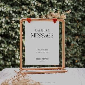 Phone Message Guest Book Sign, Audio Guestbook Sign Template, Modern ...