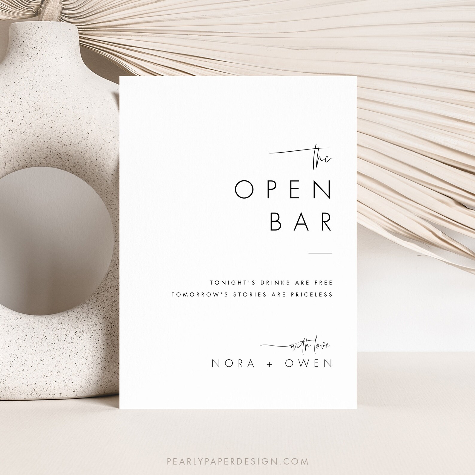 Open Bar Sign Template, Drinks Are on Us Sign, Free Drinks Sign ...