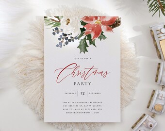 Holiday Party Invitation Printable Rustic Christmas Party - Etsy