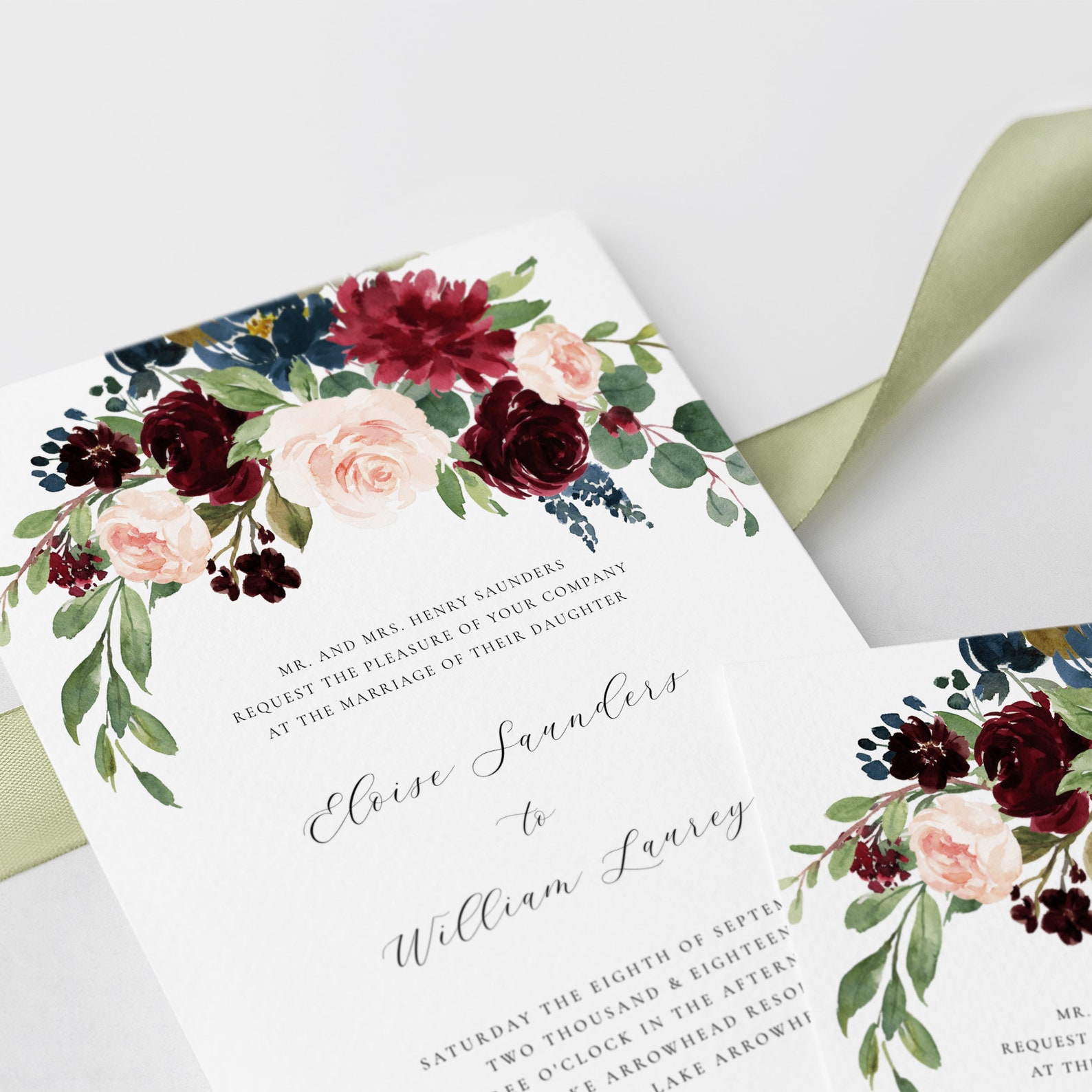 Wedding Invite Set DIY Wedding Invitation Boho Wedding Invite - Etsy