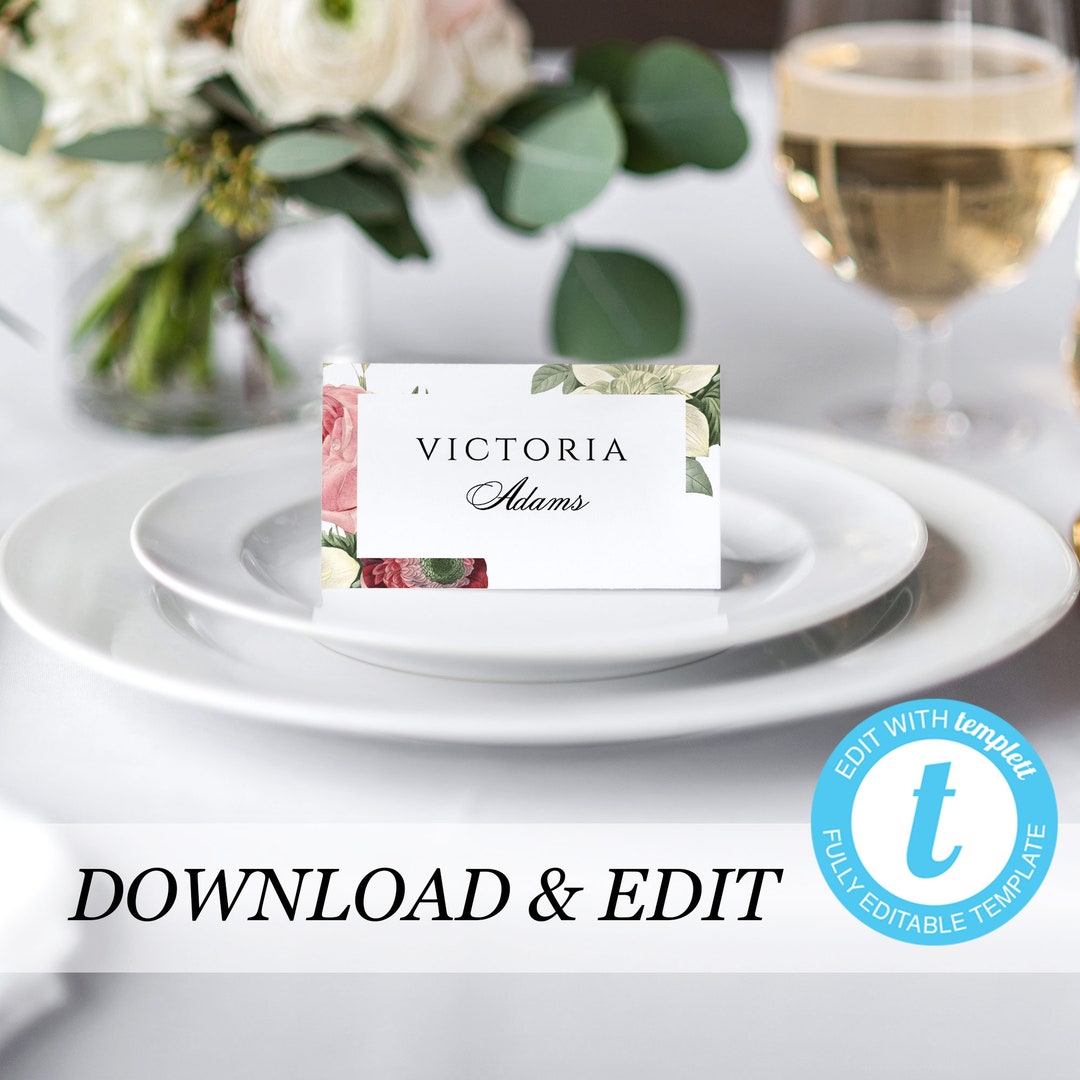 Place Card Template Printable Wedding Place Cards Wedding Place Cards ...