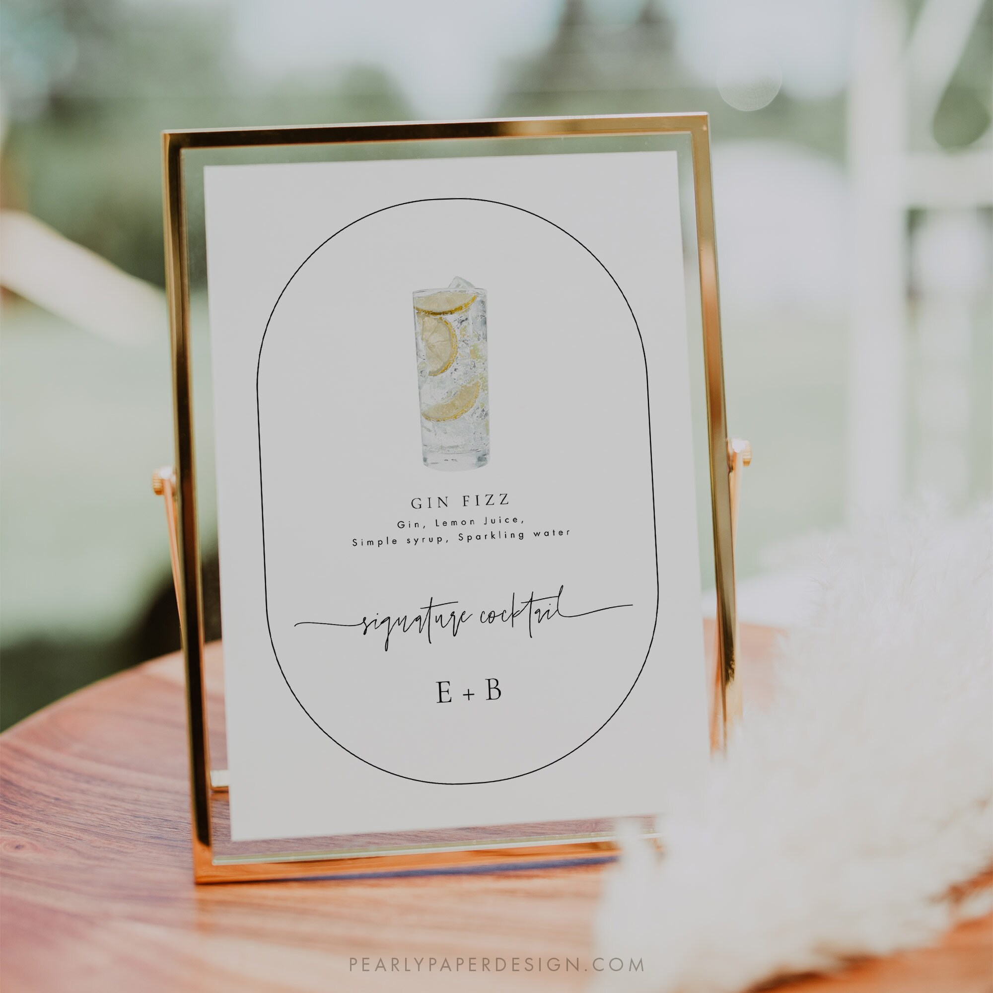 Oval Signature Cocktail Menu Template Signature Cocktails Sign | Etsy