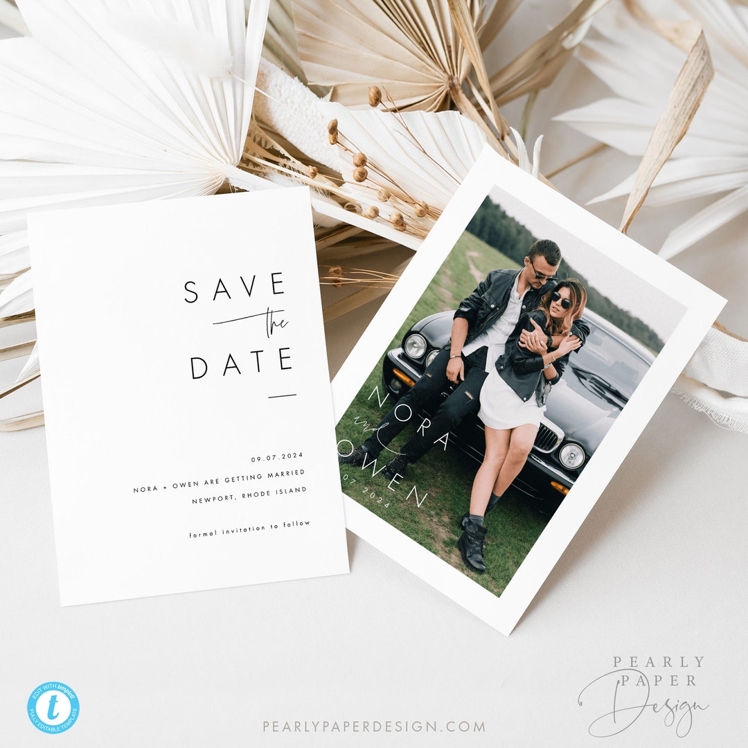 Modern Save the Date Card Template, Save Our Date Cards Templett ...