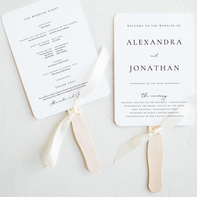 Wedding Ceremony Program Template Modern Simple Modern Wedding - Etsy