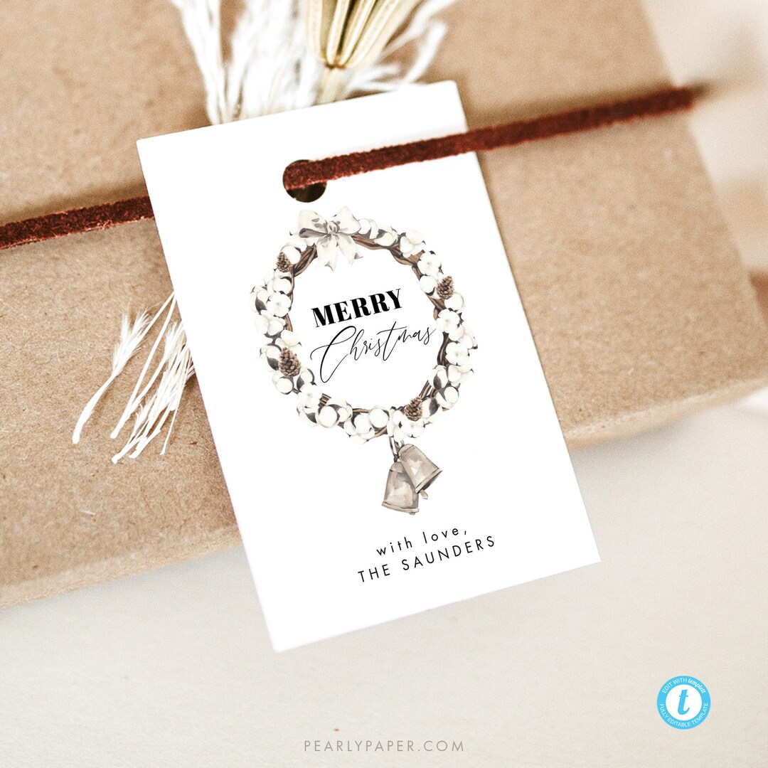 Printable Christmas Tag Template Happy Holidays Tag Templett - Etsy
