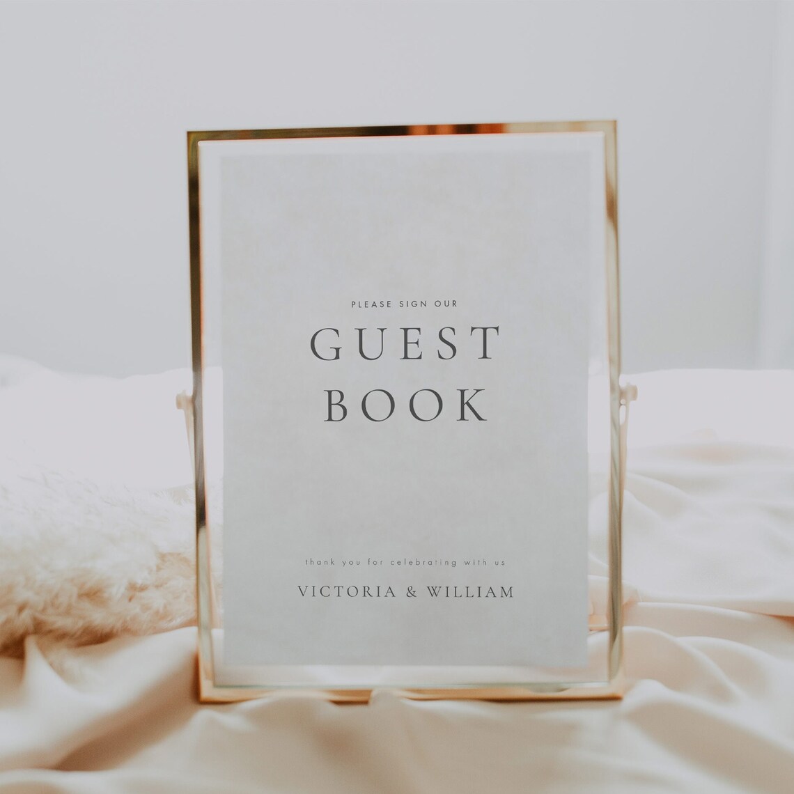 Elegant Guest Book Sign Template, Modern Guest Book Sign, Editable Sign ...
