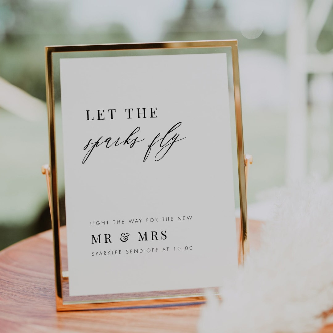 Printable Sparkler Send off Sign Template Download, Modern Sparkler ...