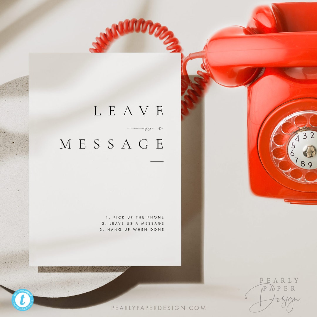 Phone Message Guest Book Sign, Audio Guestbook Sign Template, Modern ...