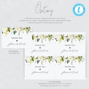 Floral Thank You Card Template Rustic Thank You Note Rustic Thank You ...