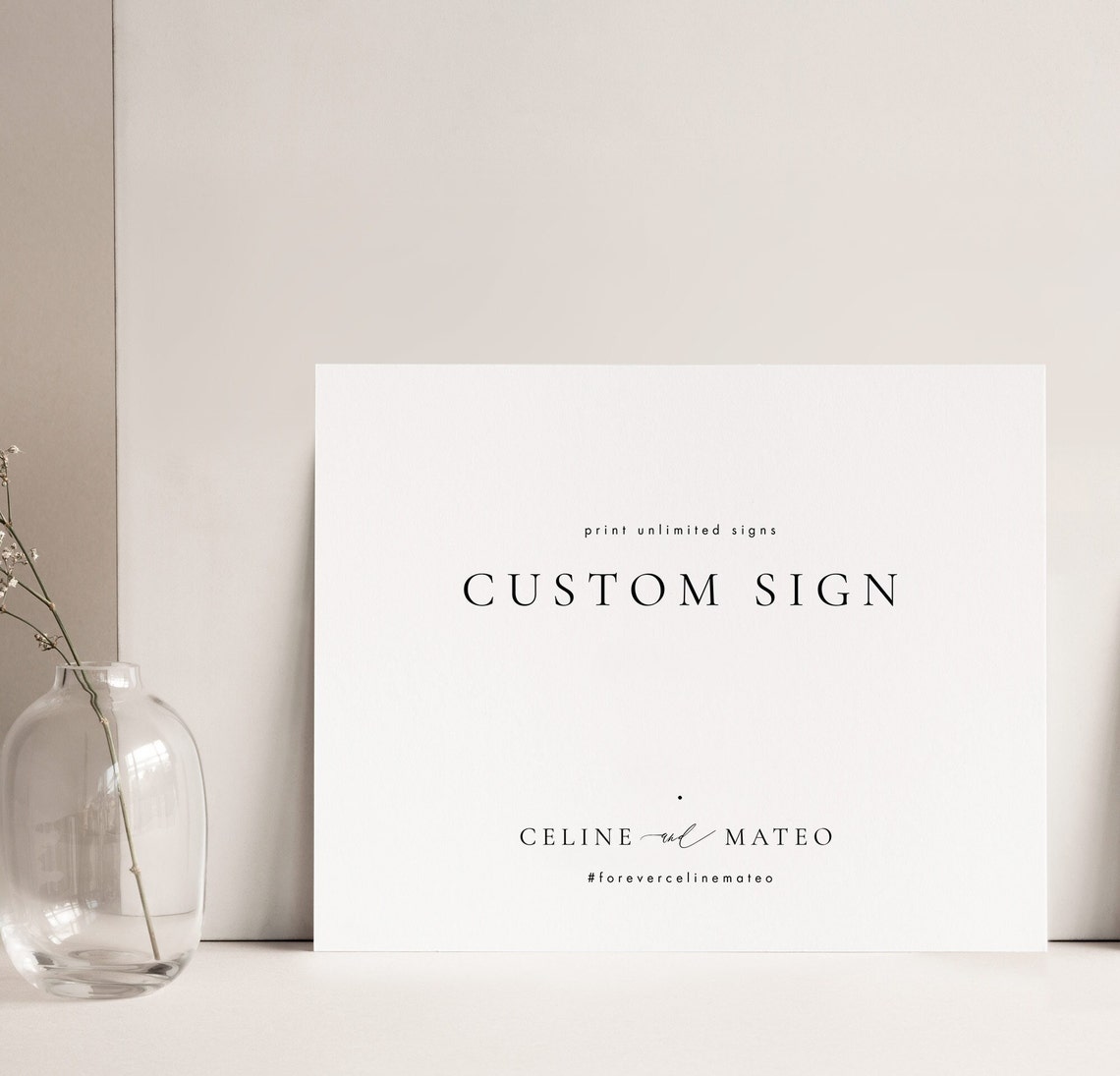 Printable Custom Sign Template Elegant Wedding Sign Printable Editable ...