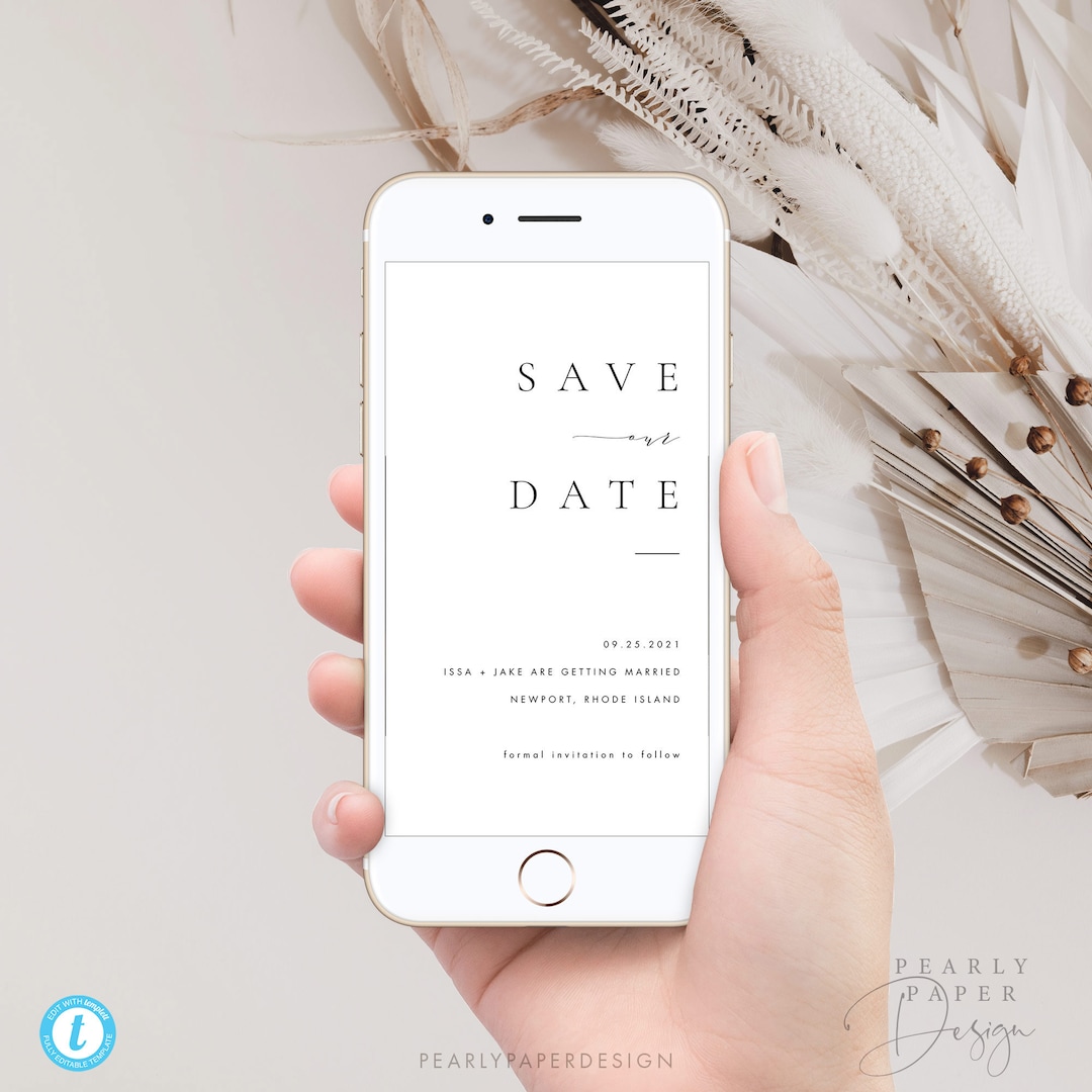Electronic Save the Date Template, Digital Save Our Date Templett, E ...