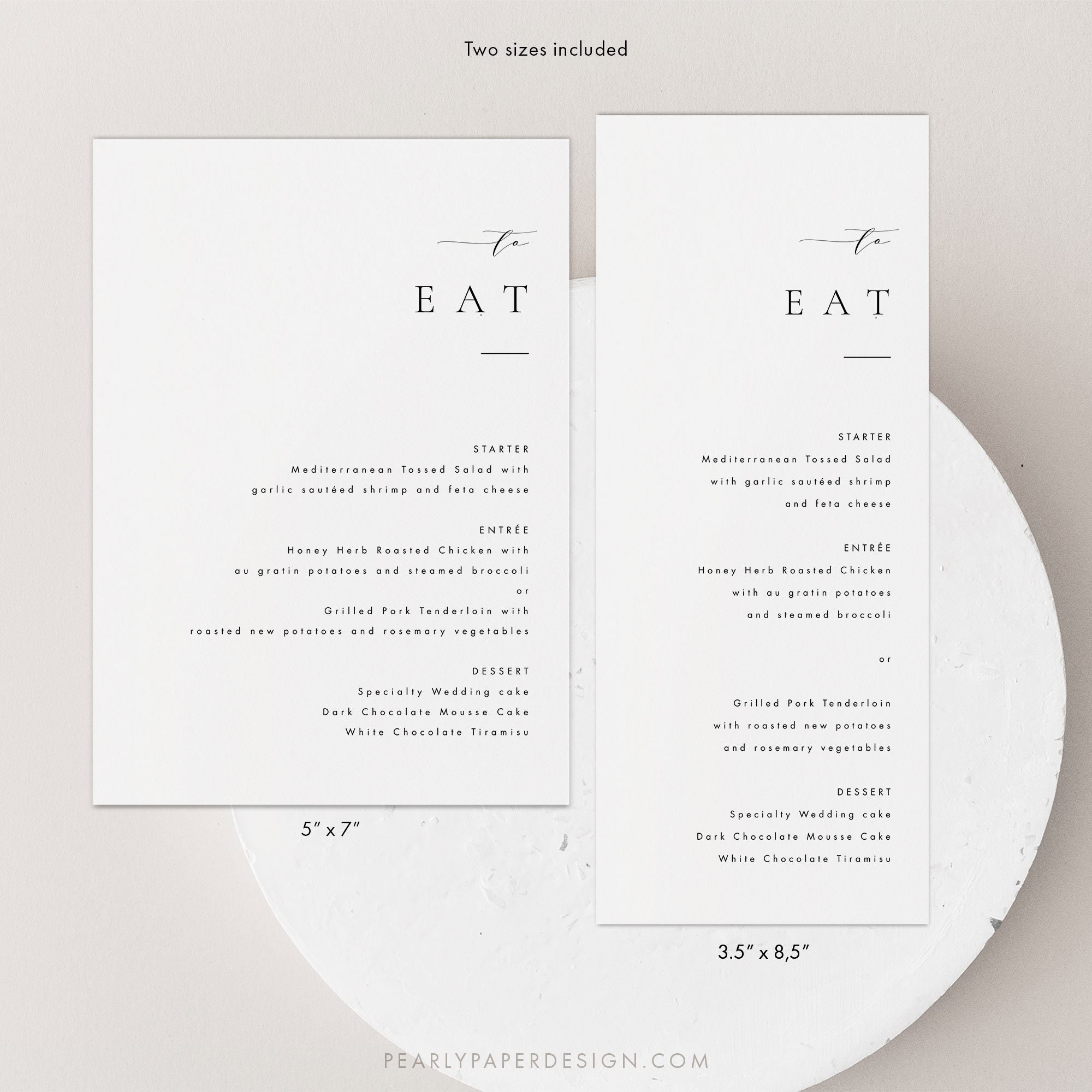 Elegant and Simple Menu Template Download Modern Wedding Menu Modern ...