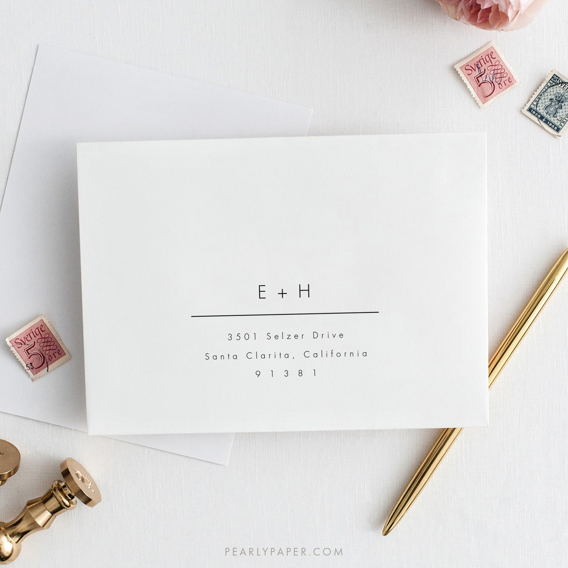 Minimalist Envelope Template Download Modern Address Label - Etsy