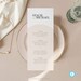 Arched Menu Template Download Printable Wedding Menu Simple Menu Cards ...