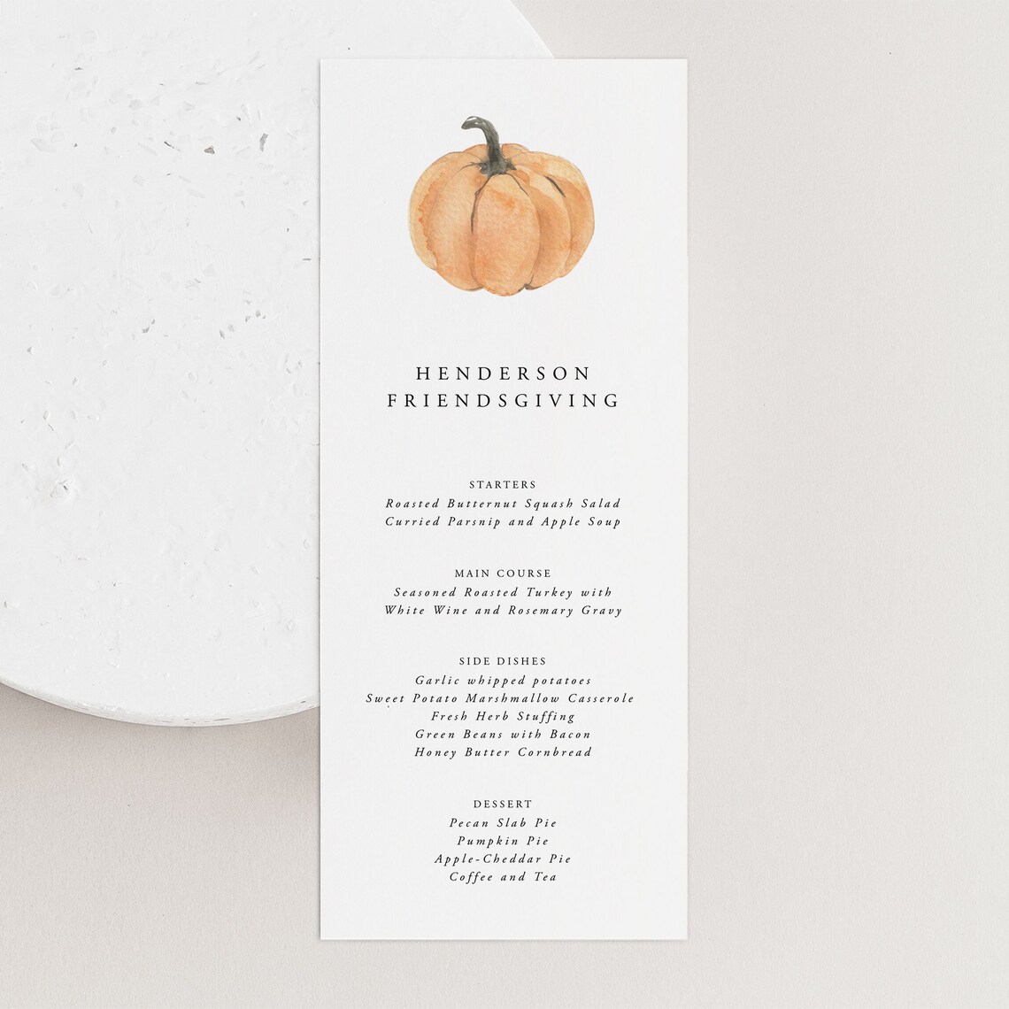 Friendsgiving Menu Template Download Rustic Holiday Menu - Etsy