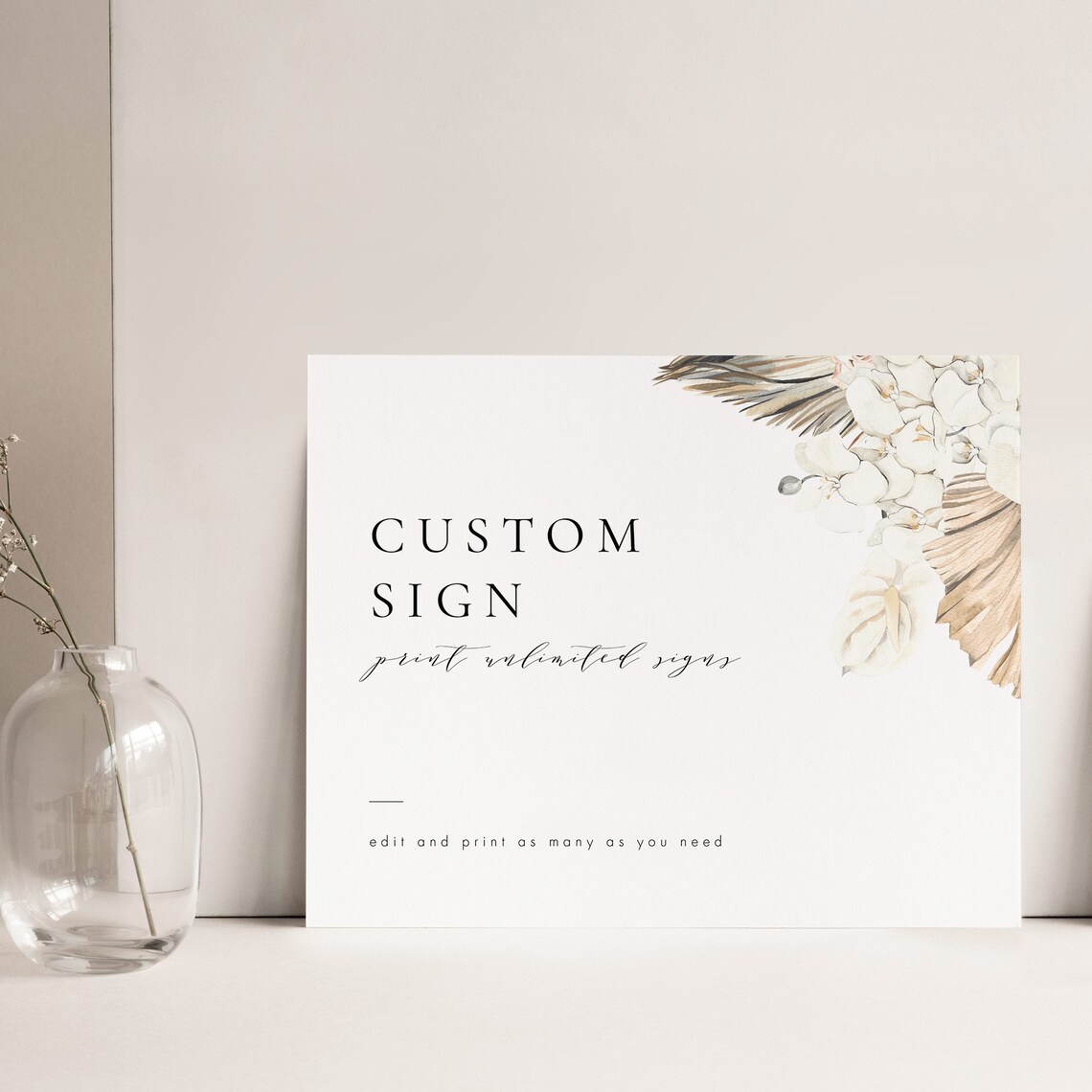 Printable Custom Sign Template Boho Wedding Sign Printable | Etsy