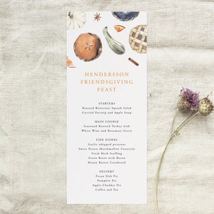 Friendsgiving Menu Template Download Rustic Holiday Menu Simple Menu ...