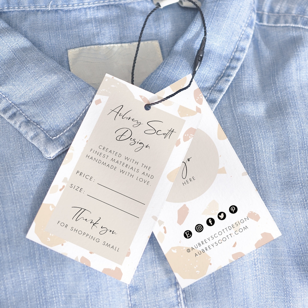 Small Business Price Tag Template, Hanging Tag Clothing Tag With Logo ...