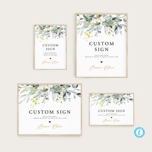 Custom Sign Template Printable Rustic Wedding Sign Printable Editable ...