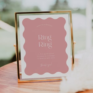 Phone Message Guest Book Sign, Audio Guestbook Sign Template, Ring Ring ...