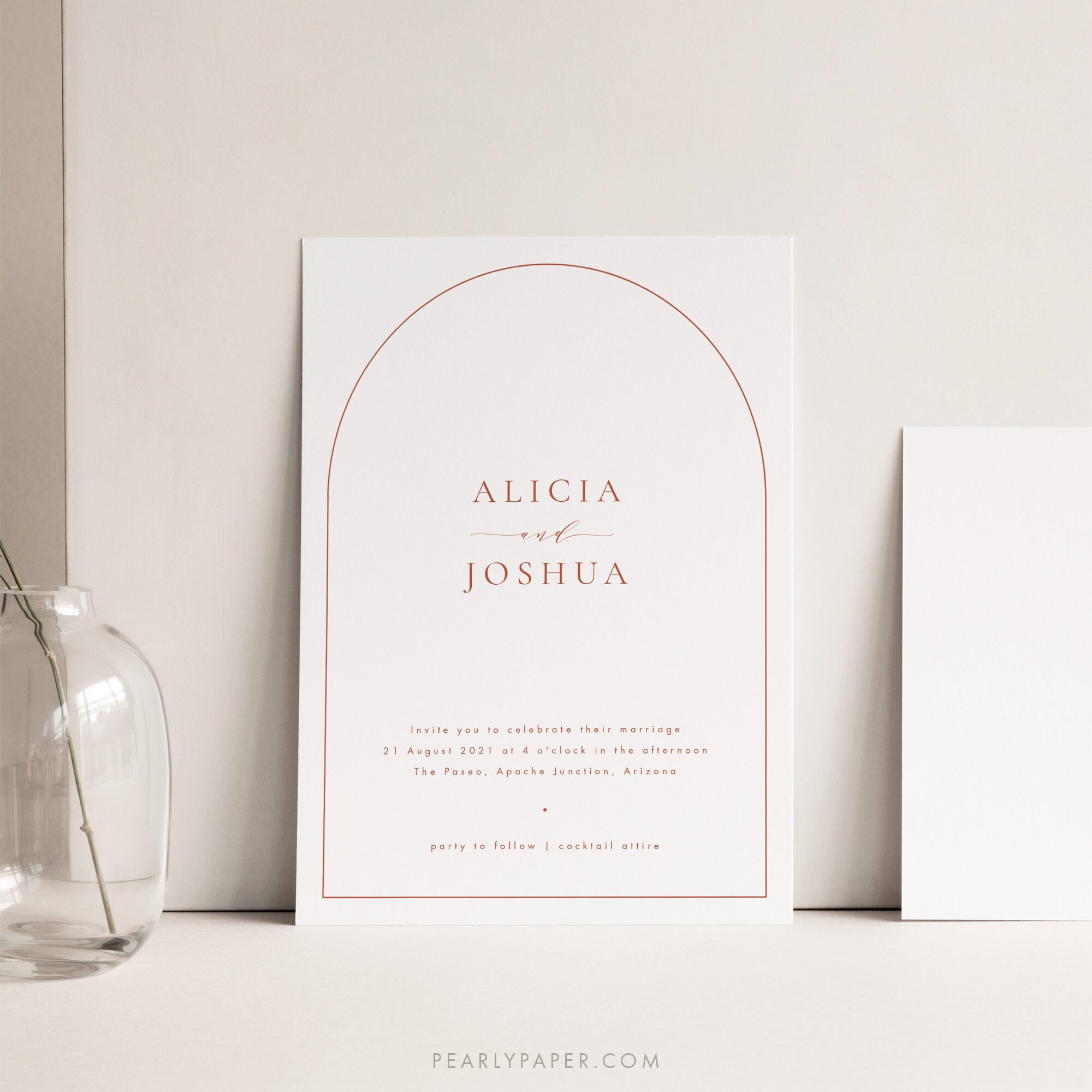 Arched Wedding Invitation Template Download Printable Wedding - Etsy