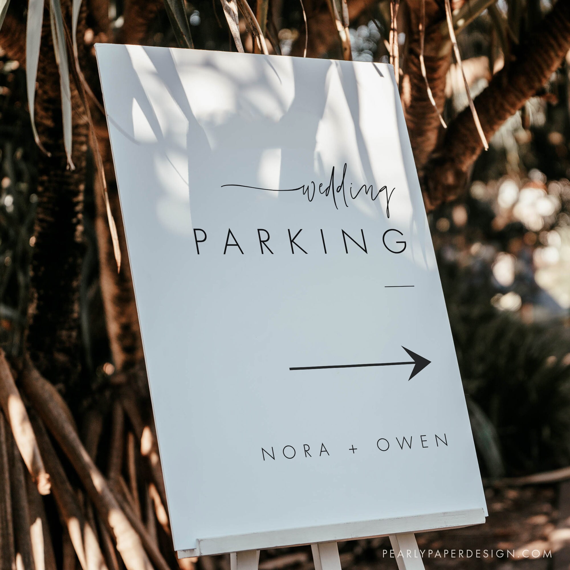 Editable Wedding Parking Sign Template, Minimalist Welcome Parking ...