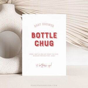 Bottle Chug Game Sign Template, Printable Baby Game Sign, Baby Shower ...