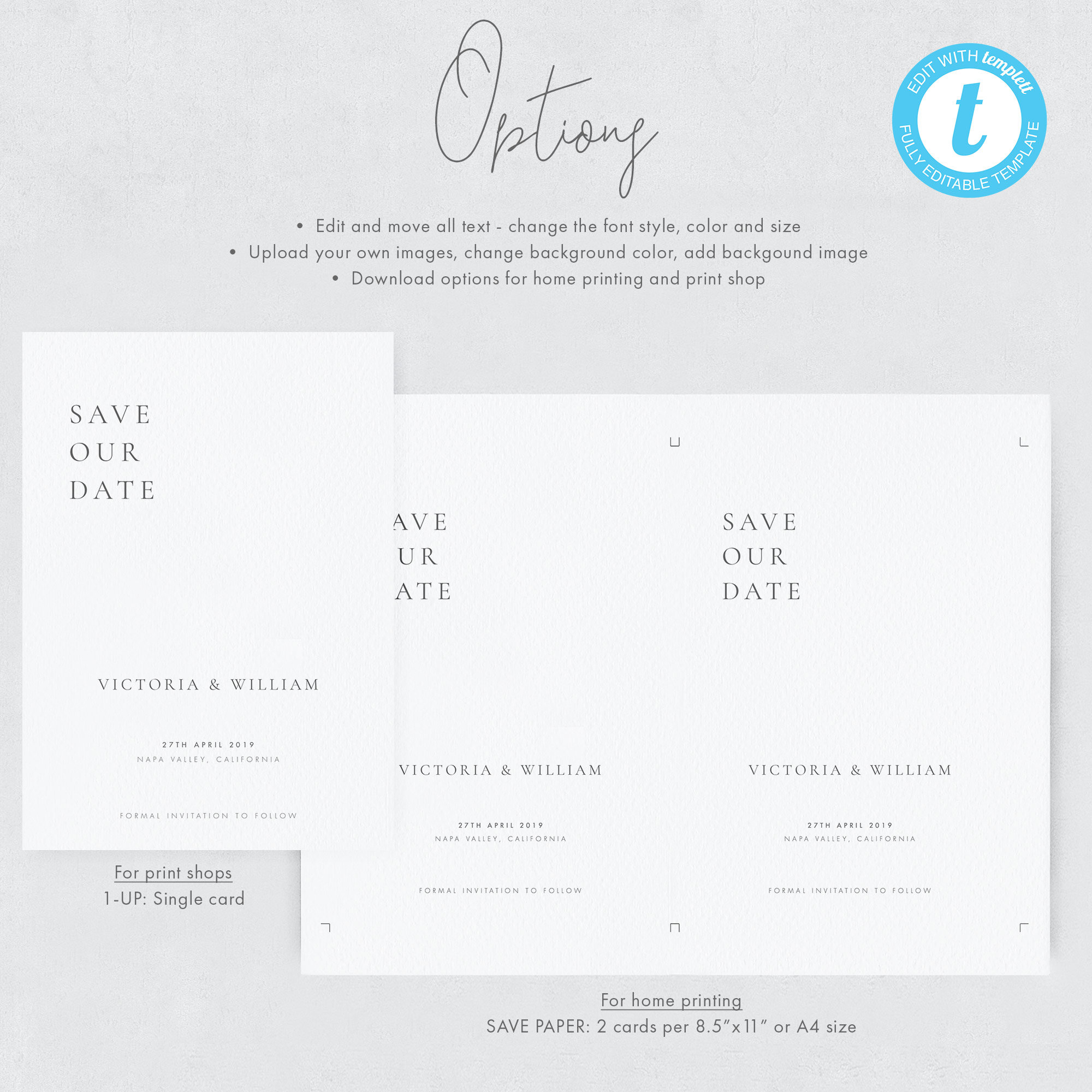 Modern Save the Date Template Download Custom Save the Date | Etsy