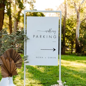 Editable Wedding Parking Sign Template, Minimalist Welcome Parking ...