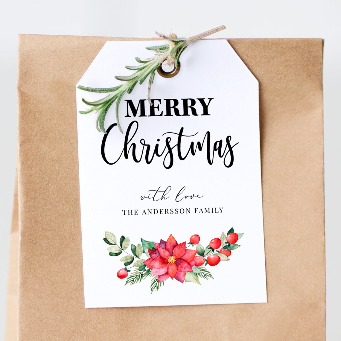 Editable Christmas Tag Template Printable Tag Merry Christmas | Etsy