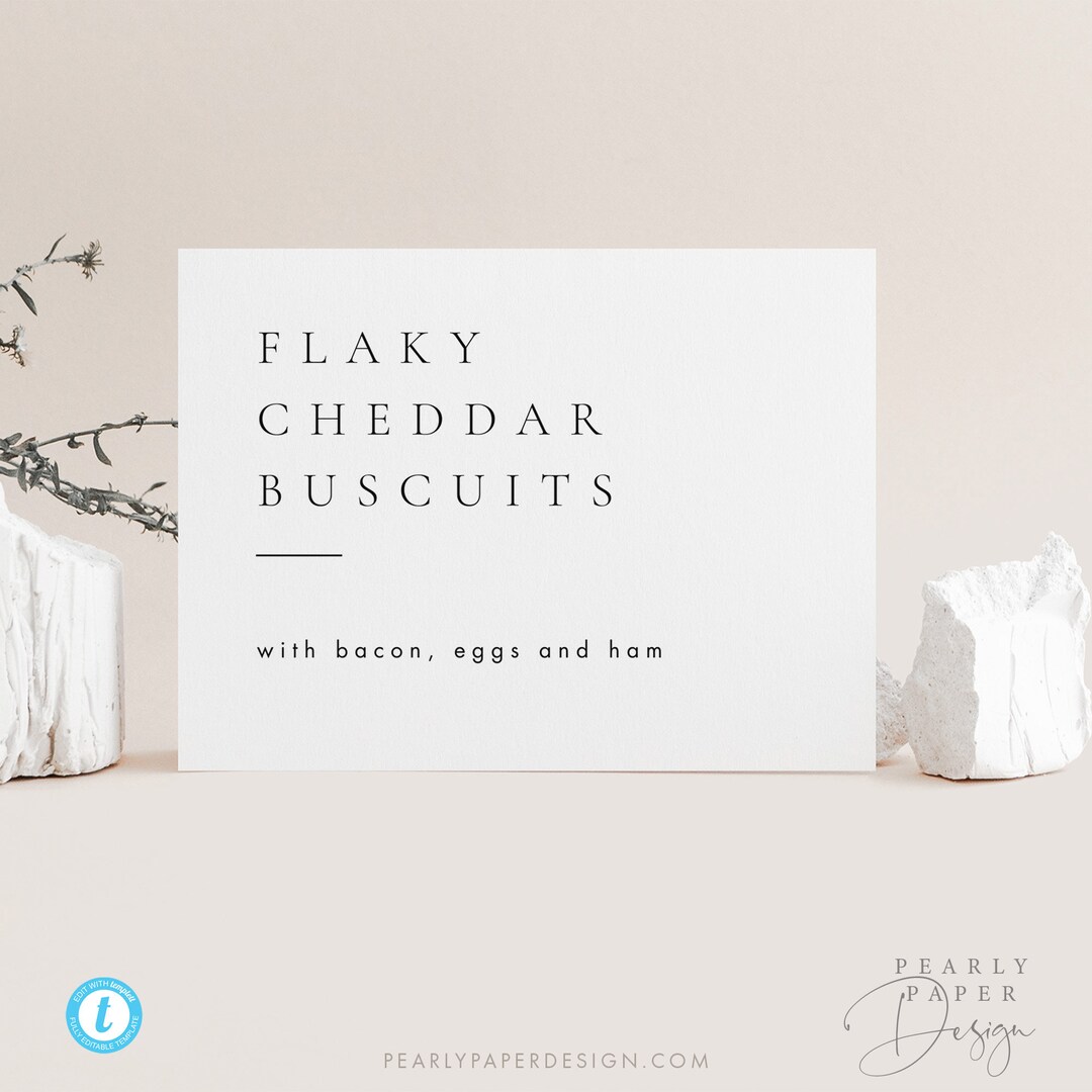 Elegant Buffet Card Template Wedding Buffet Label Modern Minimalist ...