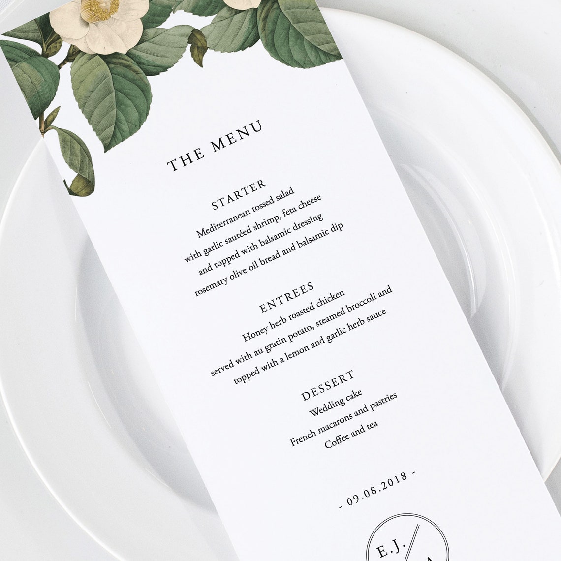 Editable Wedding Menu Rustic Wedding Menu Template Templett | Etsy