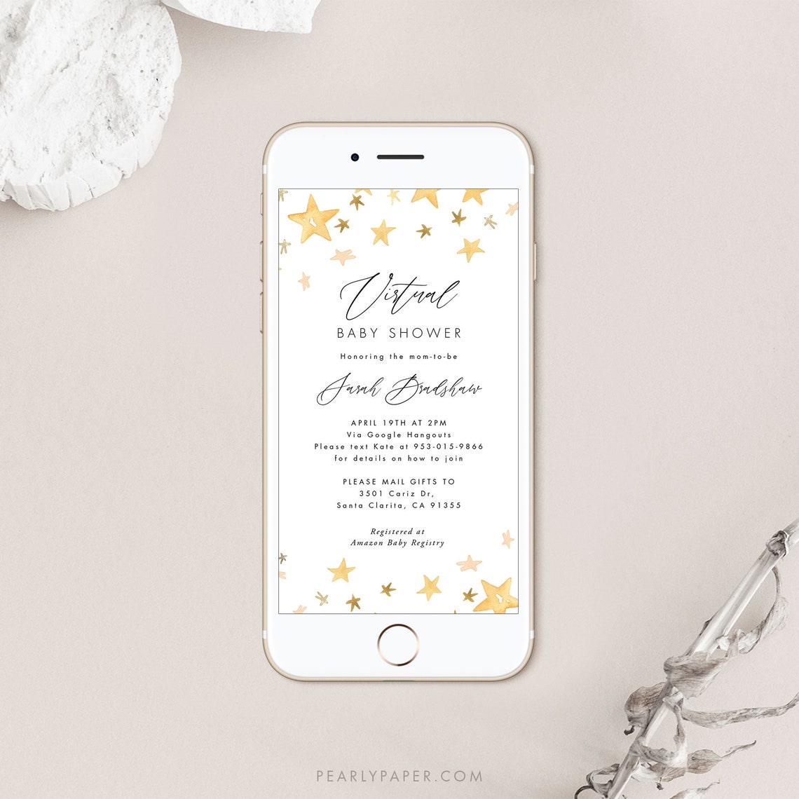 Virtual Baby Shower Invitation Template Download Digital Baby | Etsy